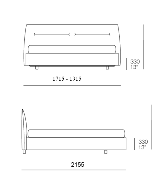 Jacqueline upholstered bed by Poliform, design by Jean Marie Massaud ...